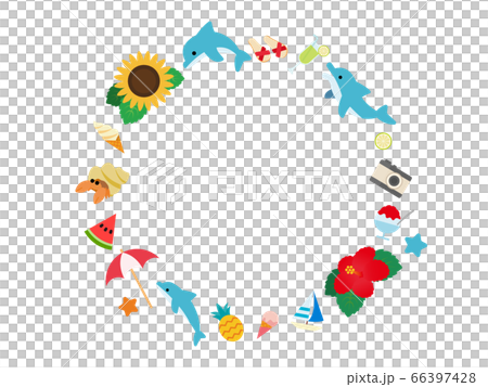 Summer sea background material frame - Stock Illustration [66397428 ...
