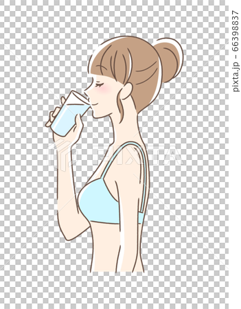 Side profile of a woman drinking cop water - Stock Illustration ...
