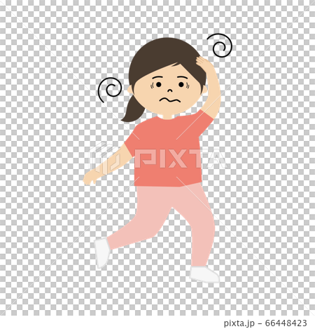 Illustration of a dizzy girl (whole body) - Stock Illustration ...