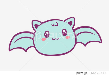 Kawaii bat cartoon. Enthusiastic funny little...のイラスト素材 [66520376] - PIXTA