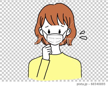 A young woman in an anxious facial mask - Stock Illustration [66540893 ...