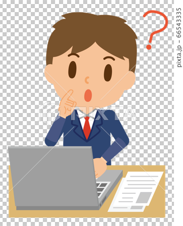 Student Boy Male Boy Male PC Question Hatena Mark - Stock Illustration ...