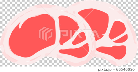 2 pieces of crayon drawing style meat - Stock Illustration [66546050 ...