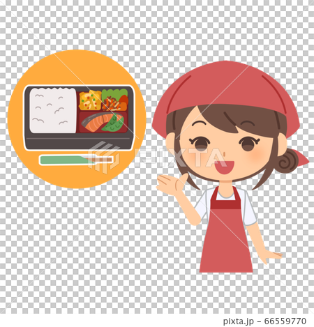 A woman making lunch - Stock Illustration [66559770] - PIXTA