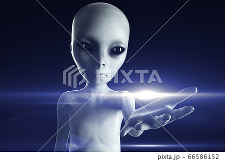 Alien hand reaching out. UFO futuristic...のイラスト素材 [66586152] - PIXTA