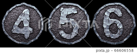 Set of numbers 4, 5, 6 made of forged metal in...のイラスト素材 [66606558] - PIXTA