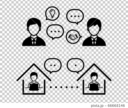 Home / telework icon set / illustration /... - Stock Illustration ...