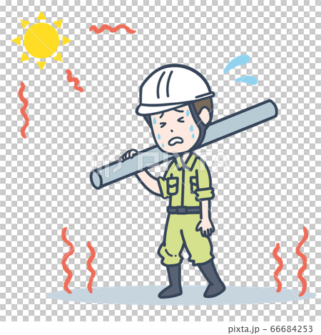 Illustration of a male worker working under the... - Stock Illustration ...