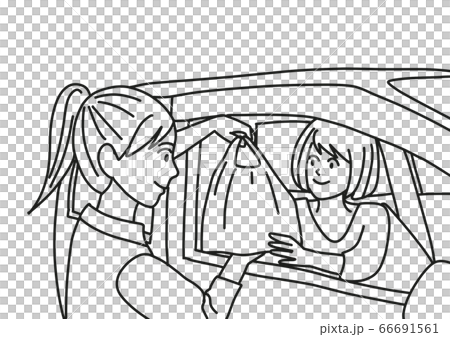 Drive-through line drawing - Stock Illustration [66691561] - PIXTA
