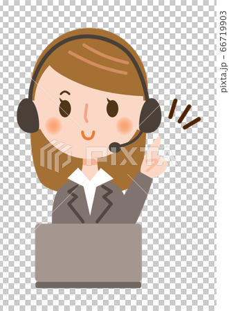 Female operator pointing - Stock Illustration [66719903] - PIXTA