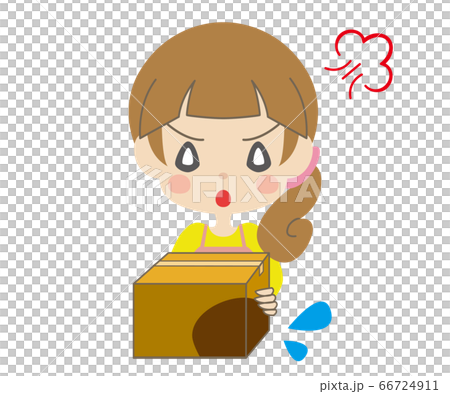 Angry woman holding a wet box - Stock Illustration [66724911] - PIXTA