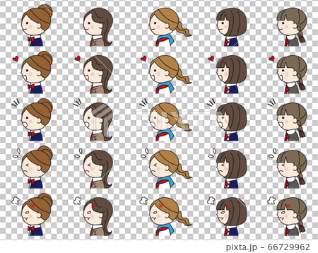 Female student profile icon set - Stock Illustration [66729962] - PIXTA