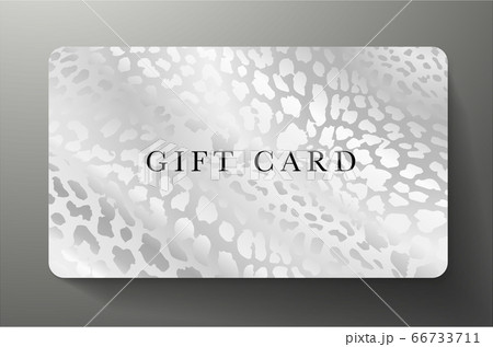Gift card with silver leopard print on grey...のイラスト素材 [66733711] - PIXTA
