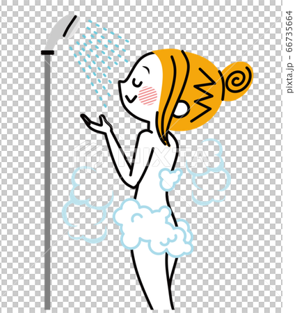 Woman taking a shower - Stock Illustration [66735664] - PIXTA