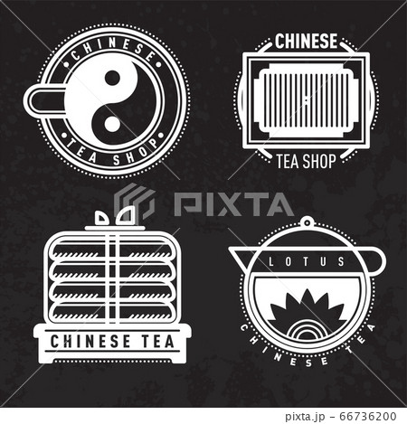 Vector chinese tea logo, badgeのイラスト素材 [66736200] - PIXTA