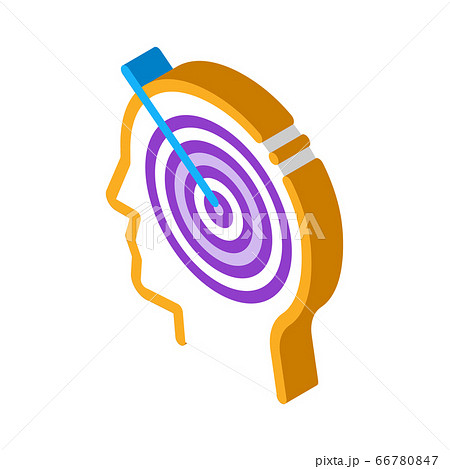 target to brain isometric icon vector illustrationのイラスト素材 [66780847 ...