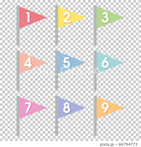 Colorful triangular flag with numbers - Stock Illustration [66794773 ...