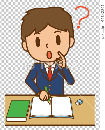 Student Boy Male Boy Male Study Question Hatena... - Stock Illustration ...