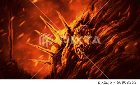 Infernal demon knight with developing cloak isのイラスト素材 [66903555] - PIXTA