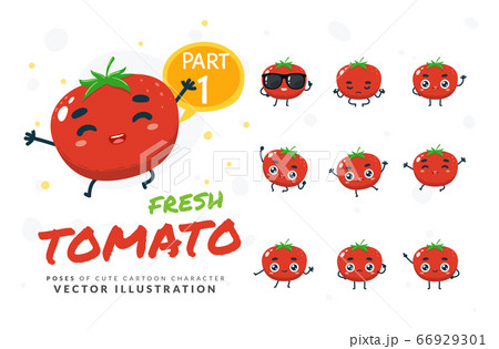 Vector set of cartoon images of Tomato. Part 1のイラスト素材 [66929301] - PIXTA