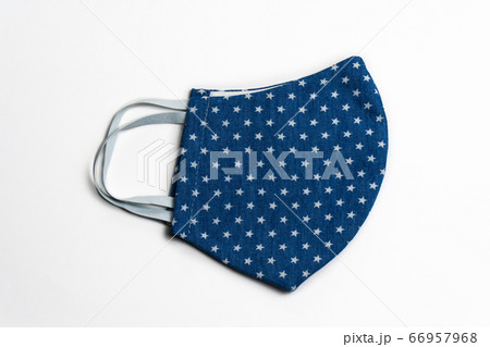 blue medical, fabric mask against corona virusの写真素材 [66957968] - PIXTA