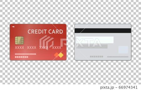 Red credit card illustration (both sides) - Stock Illustration ...