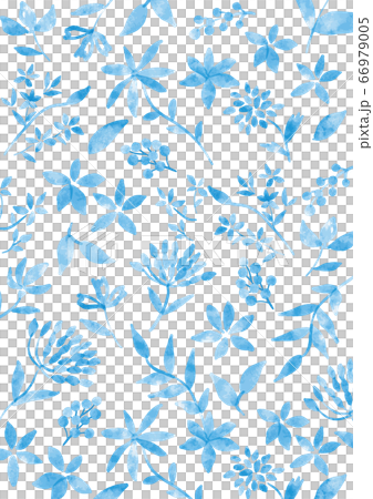Light blue flower _ pattern _ watercolor - Stock Illustration [66979005 ...