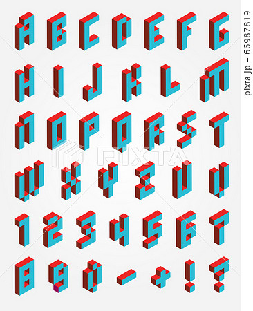 Fonts Pixel isometricのイラスト素材 [66987819] - PIXTA