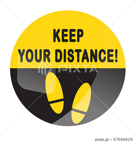 Keep your distance round floor marking for queueのイラスト素材 [67000629] - PIXTA