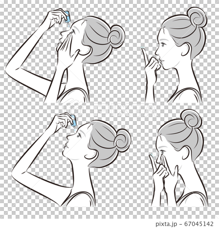 Illustration of a woman taking care of the eyes - Stock Illustration ...