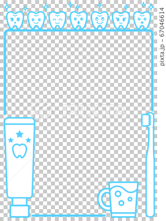 Toothpaste set and simple frame of teeth - Stock Illustration [67046614 ...