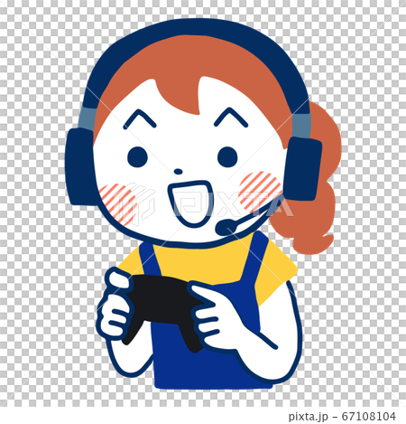 Game esports female smile - Stock Illustration [67108104] - PIXTA