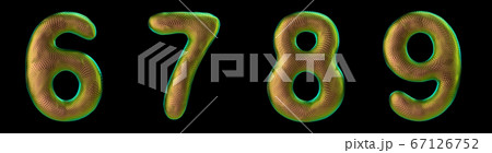 Set of numbers 6, 7, 8, 9 made of realistic 3d...のイラスト素材 [67126752] - PIXTA