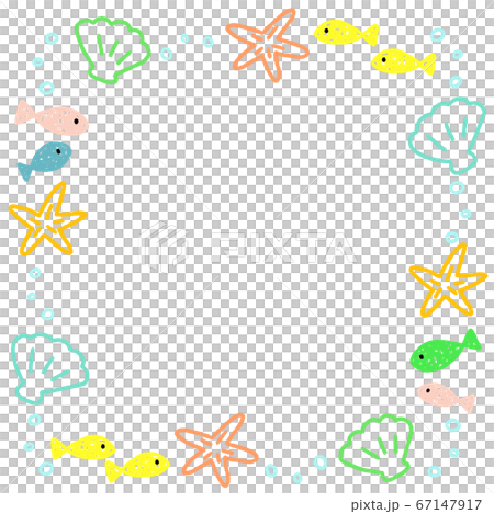 Sea creatures cute frame - Stock Illustration [67147917] - PIXTA