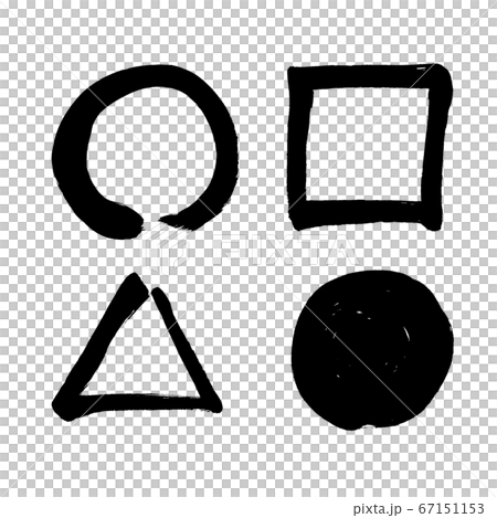 Japanese-style hand-painted circles, triangles,... - Stock Illustration ...