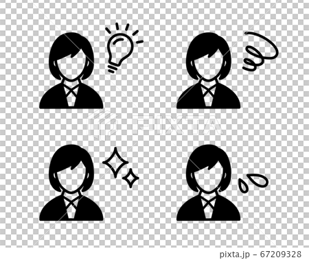 Negative and positive thinking icon/worry/flash - Stock Illustration ...