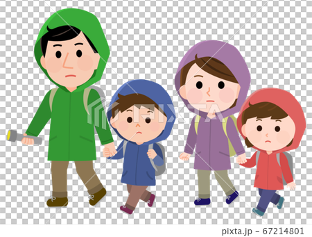 Illustration of a family evacuating due to... - Stock Illustration ...