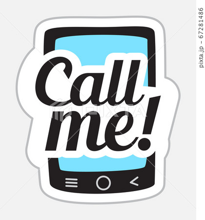 Call Me sticker in retro styleのイラスト素材 [67281486] - PIXTA