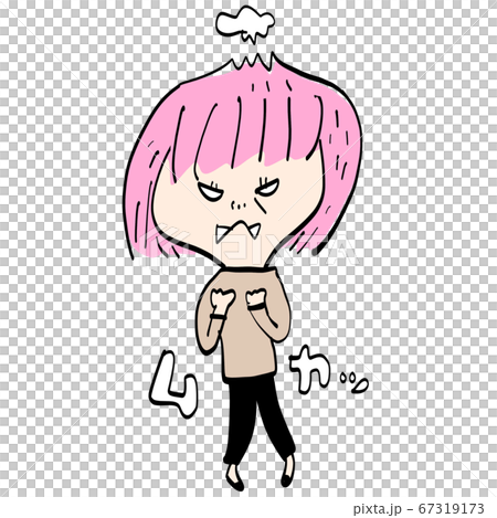 Angry pink haired woman - Stock Illustration [67319173] - PIXTA
