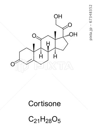 Cortisone, chemical structure and formula. A...のイラスト素材 [67348352] - PIXTA