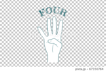 Hand sign icon, number four, finger... - Stock Illustration [67350764 ...