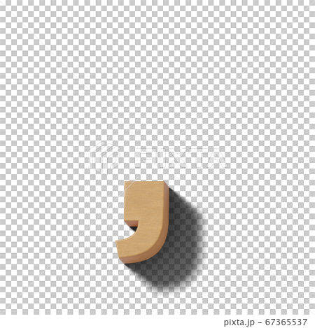 Realistic wooden letter block comma - Stock Illustration [67365537] - PIXTA