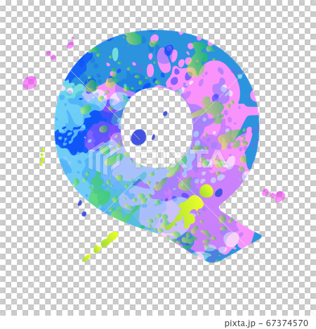 Bold letter Q with effect of liquid spots of... - Stock Illustration ...