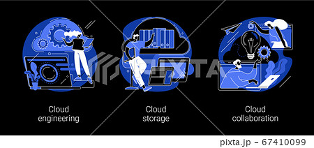 Cloud-based computing abstract concept vector...のイラスト素材 [67410099] - PIXTA