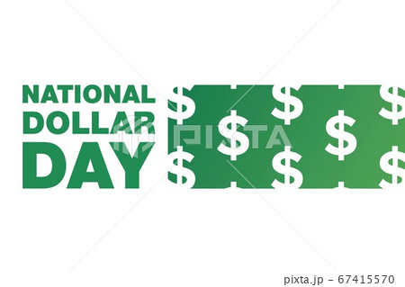 National Dollar Day. August 8. Holiday concept....のイラスト素材 [67415570 ...
