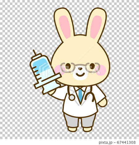 Rabbit doctor with injection for hospitals and... - Stock Illustration ...