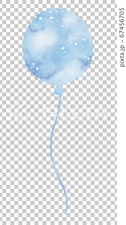 Watercolor touch blue balloons - Stock Illustration [67456705] - PIXTA