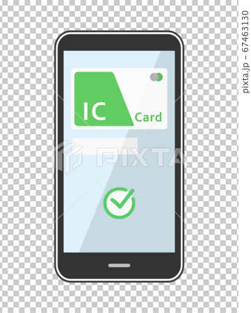 Illustration of IC card payment by smartphone - Stock Illustration ...