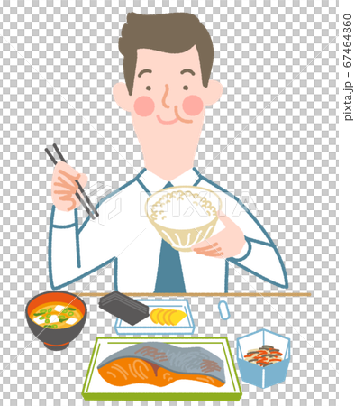 Men eating breakfast - Stock Illustration [67464860] - PIXTA