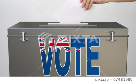 Ballot box with flag of New Zealand and VOTE...のイラスト素材 [67481980] - PIXTA